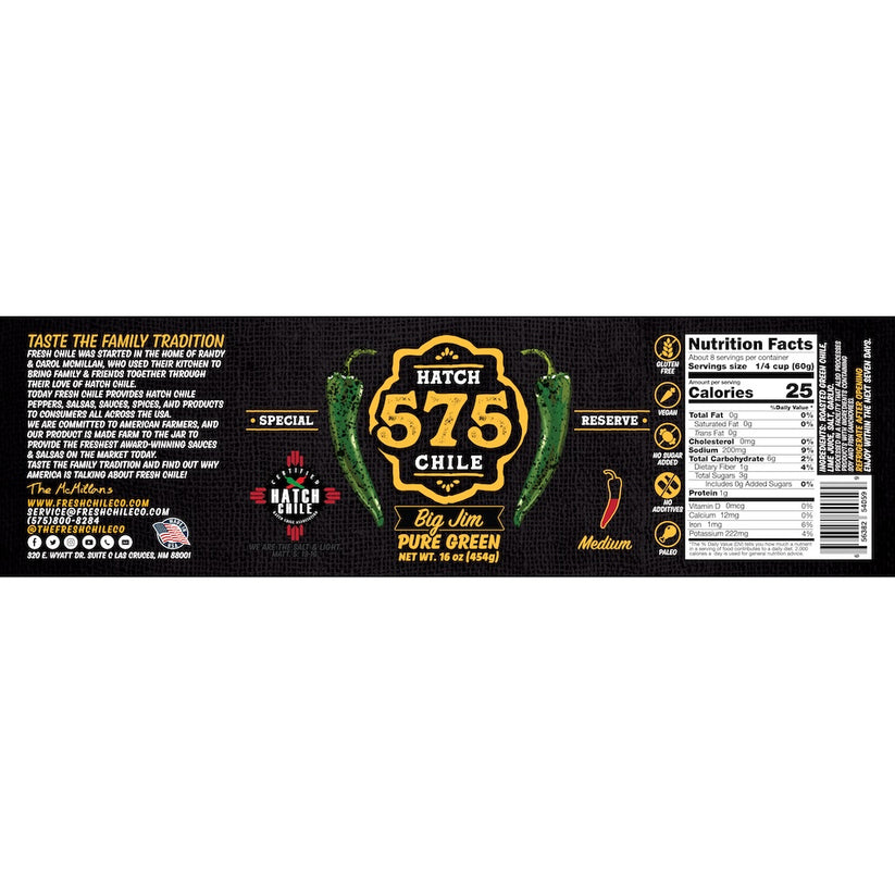 575 Big Jim Hatch Green Chile | Fresh Chile Co from Las Cruces, NM