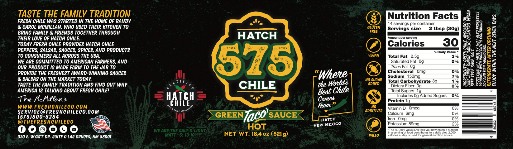 575 Hatch Green Chile | Street Taco Sauce