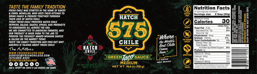 575 Hatch Green Chile | Street Taco Sauce